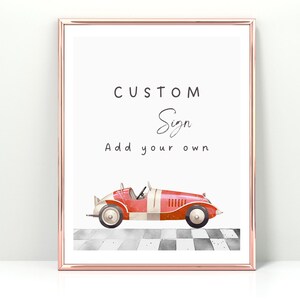 Two Fast Race Car Birthday Invitation Party Signs, Birthday Racing ...