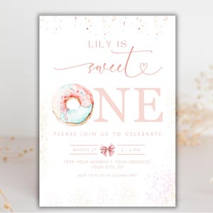 Sweet One Birthday Invitation, Candy Pastel Girls 1st Birthday Party ...