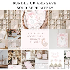 Little Silly Goose Baby Shower Welcome Sign, Toile De Jouy Silly Goose ...