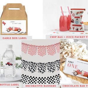 Fast One Birthday Bundle, First Birthday Bundle, Retro Race Car First ...