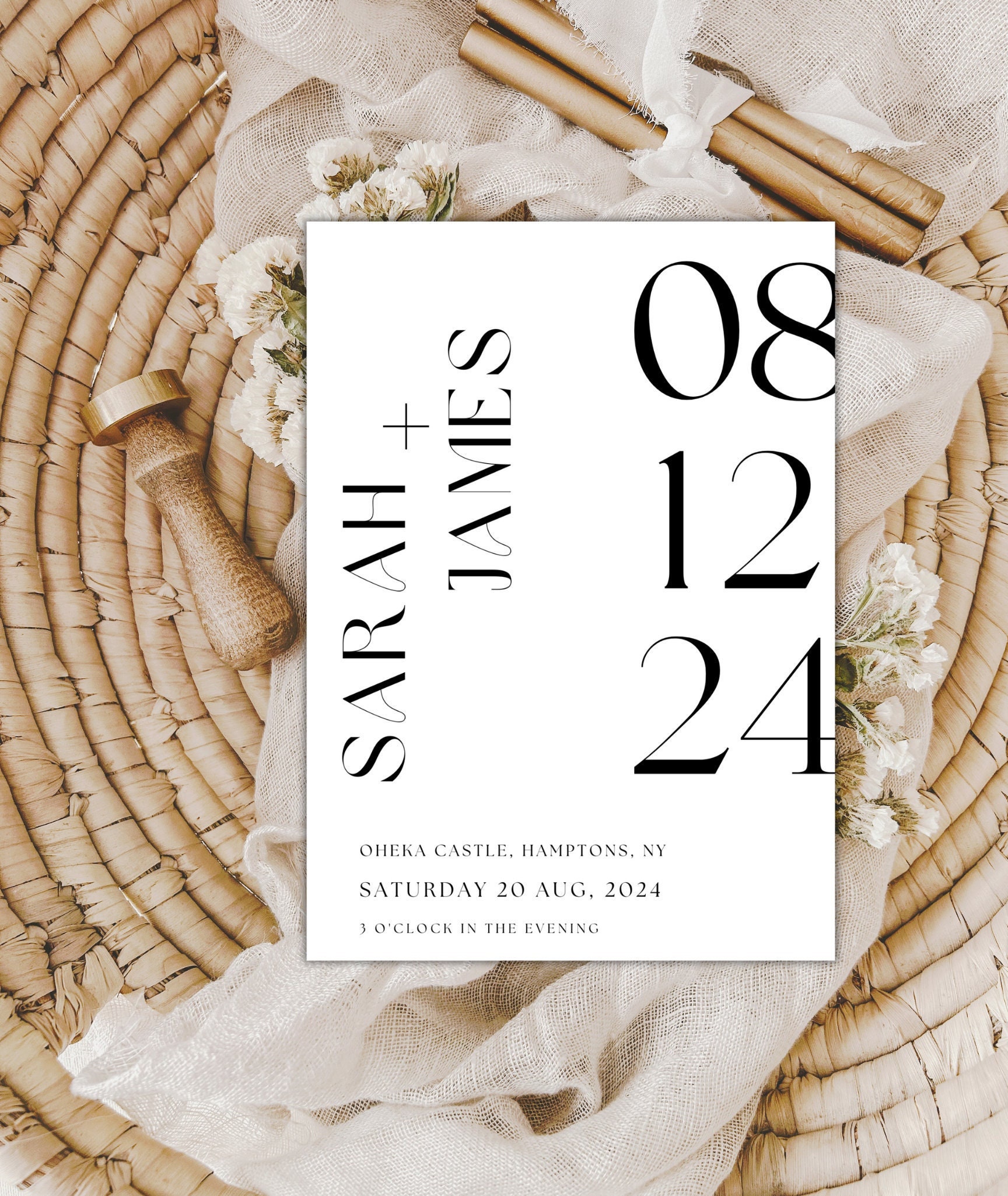 Modern Contemporary Wedding Invitation Suite, Modern Black Invitation ...