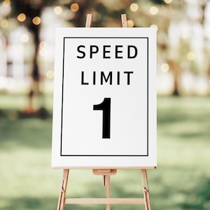 Speed Limit 1 Sign Template, Fast ONE Race Car Birthday Party Sign, 1 ...
