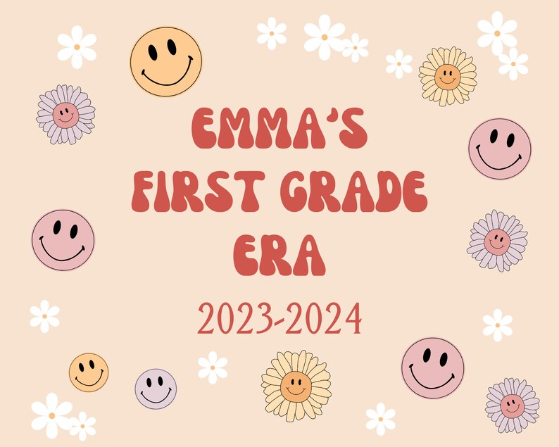 Editable First Day of First Grade Sign Groovy First Day of - Etsy