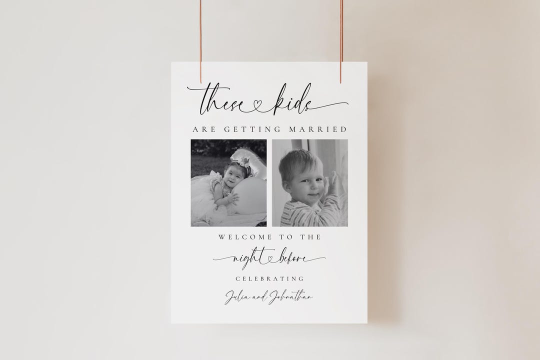 Editable Kids Wedding Welcome Sign With Photo (digital Download) - Etsy