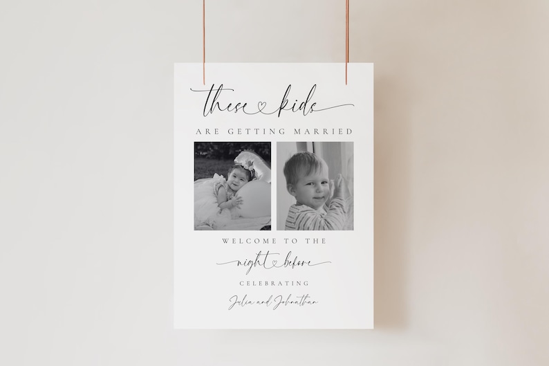 Editable Kids Wedding Welcome Sign With Photo (digital Download) - Etsy