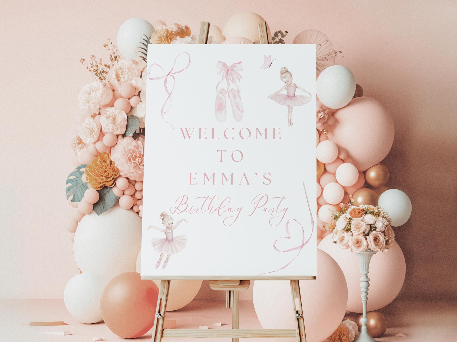 Tutu Cute Ballerina Birthday Welcome sign, Ballerina Welcome Sign ...
