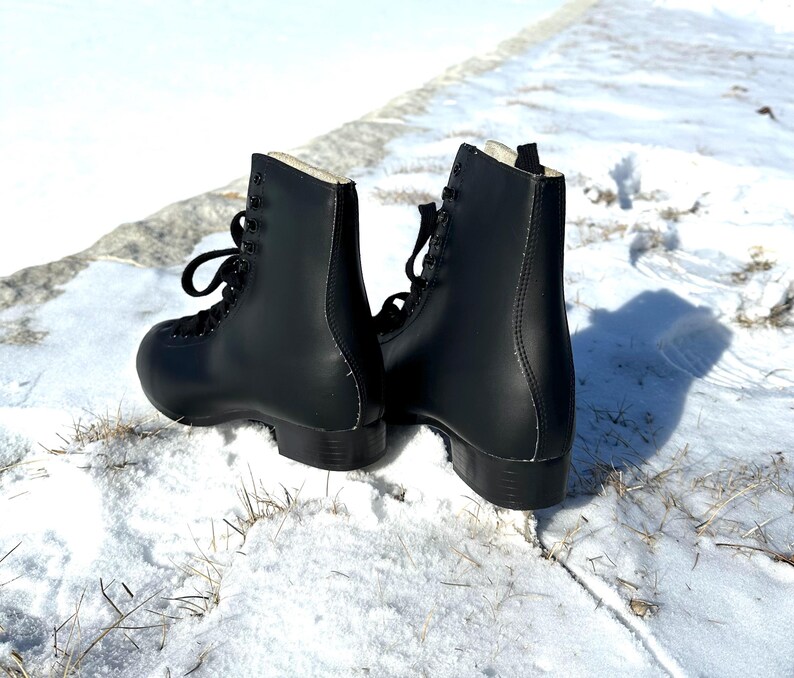 Vintage High Top Ice Skates, Size 9, Black Leather With Imperial Blades ...
