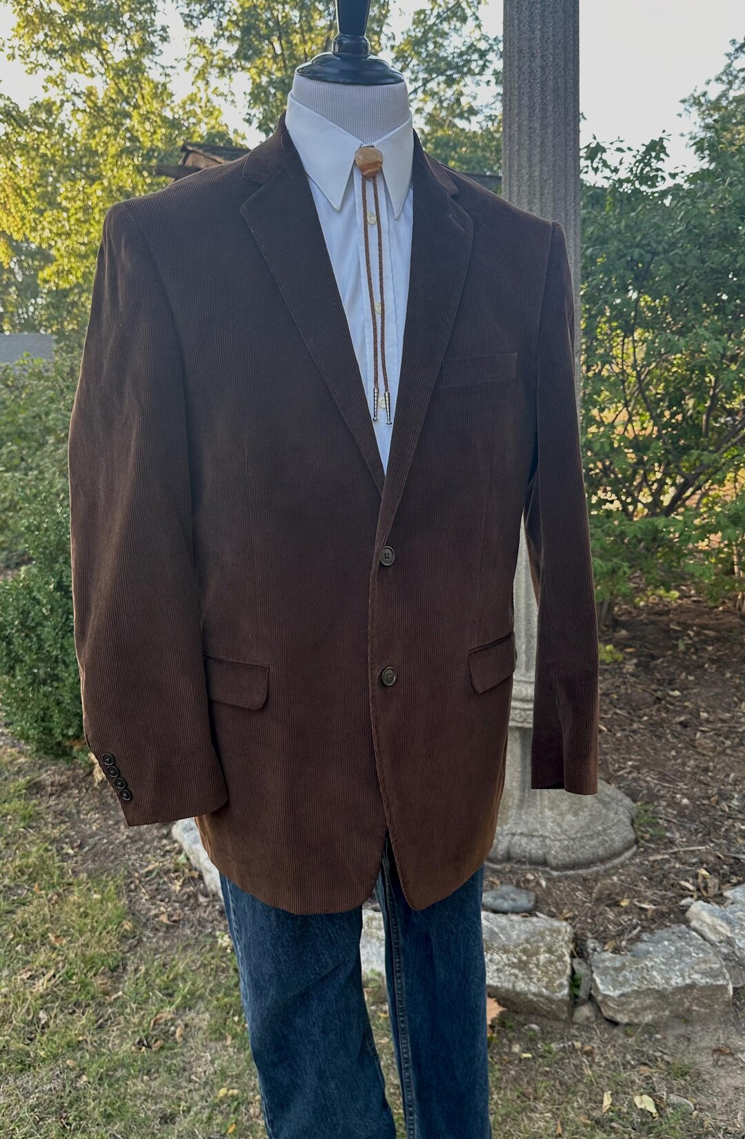 Vintage Dark Brown Corduroy Men's Jacket, Size 42L - Etsy
