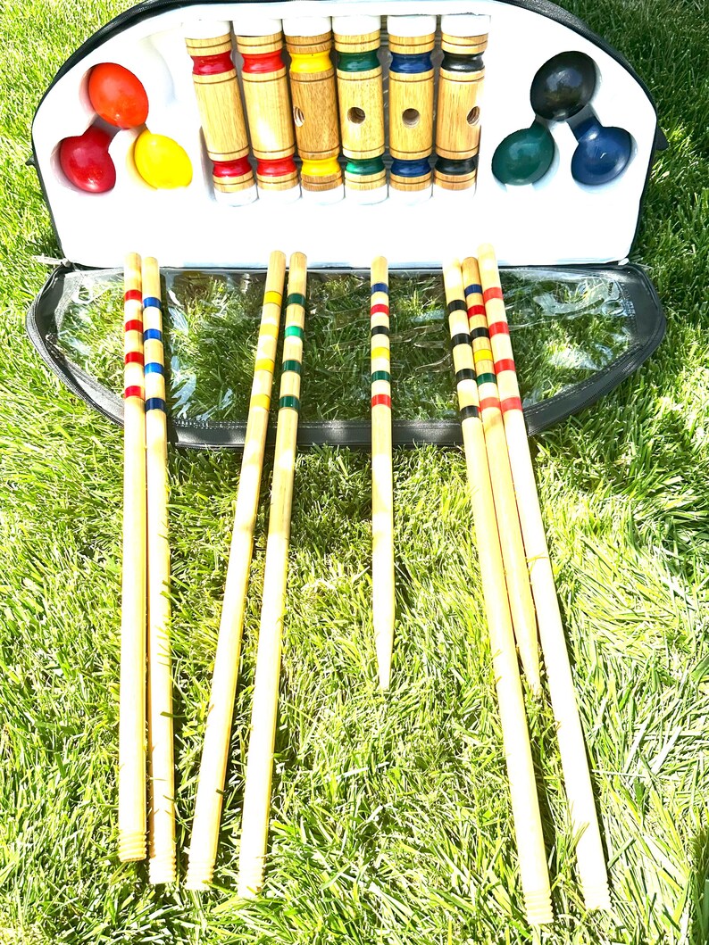 Vintage Croquet Set With Carrying Case, Sportcraft Co. - Etsy