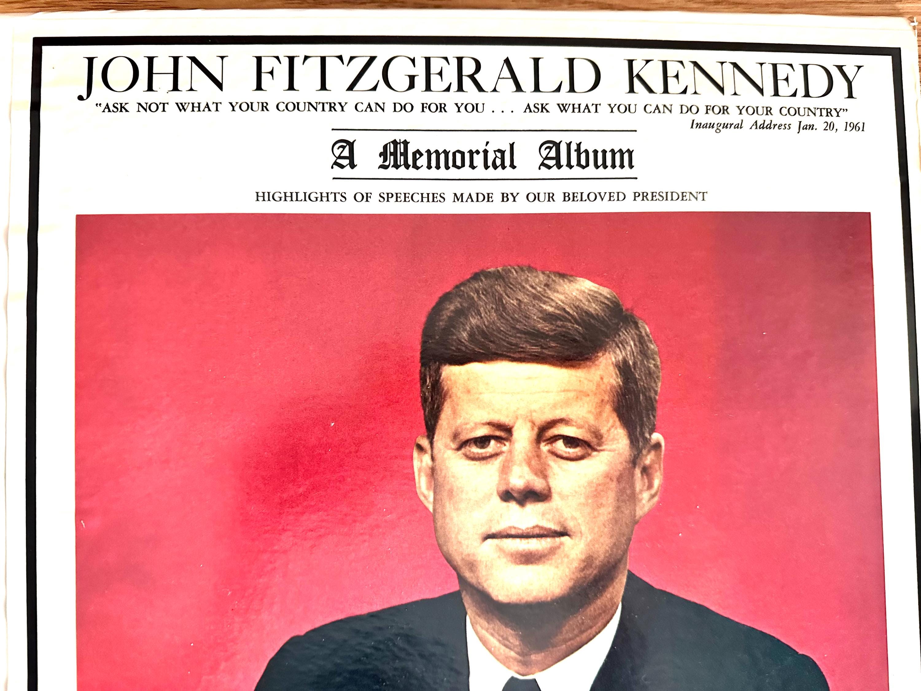 Vintage John F. Kennedy Memorial Album, Vinyl LP, 1963 - Etsy