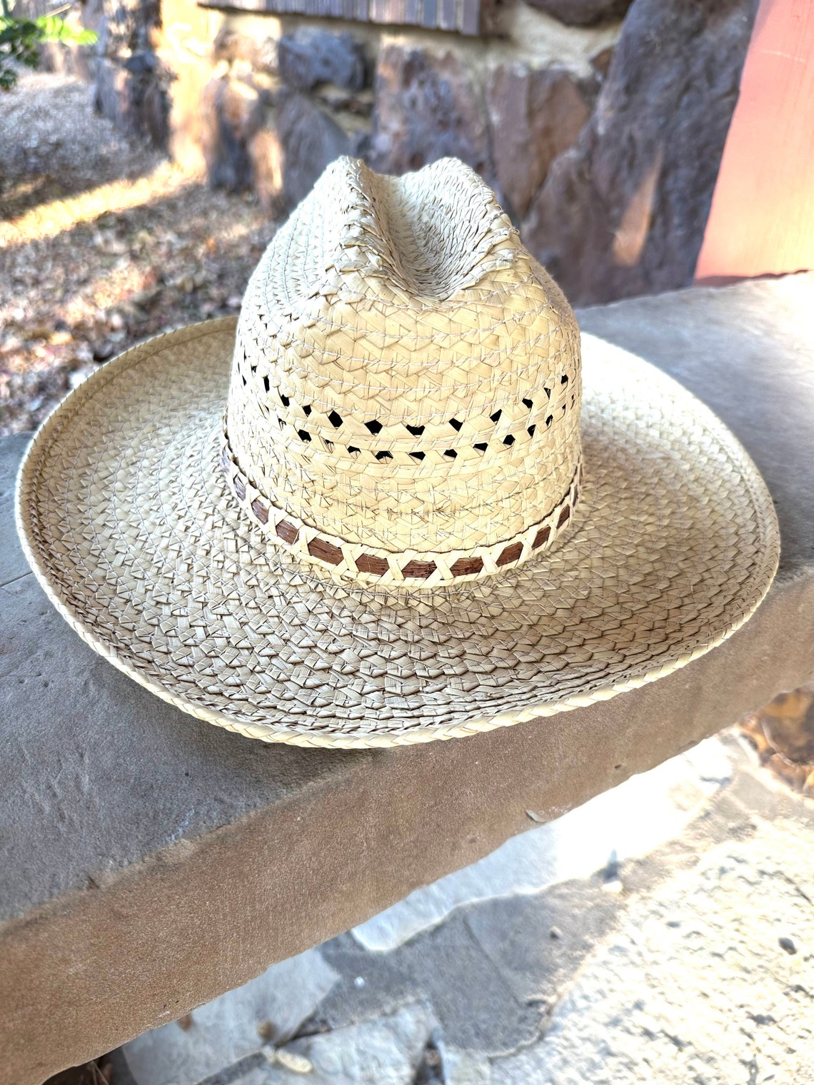 Vintage Straw Cowboy Hat, Size 7 1/8, Made in USA - Etsy