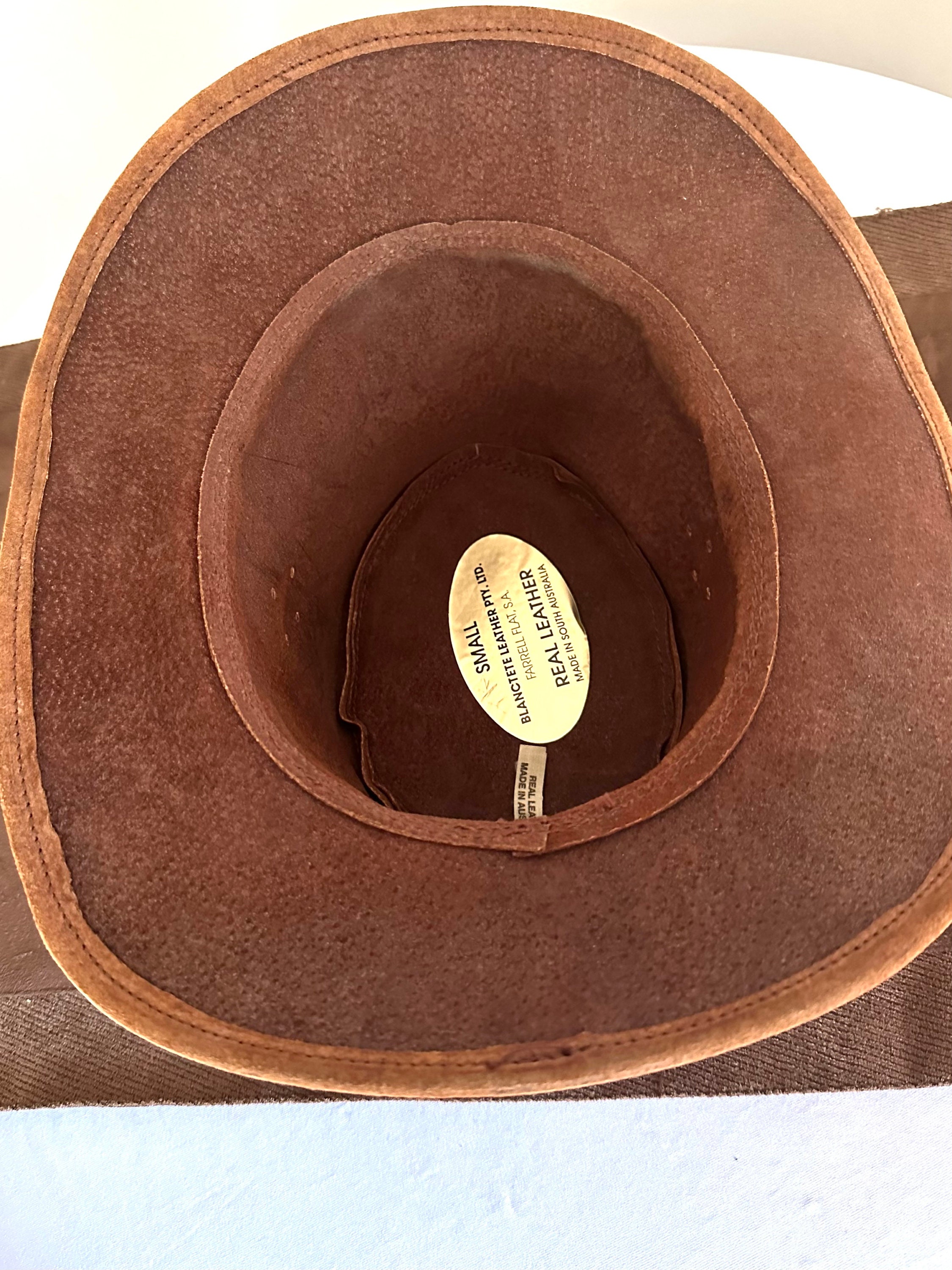 Vintage Suede Leather Bush Hat Size Small Made in South - Etsy