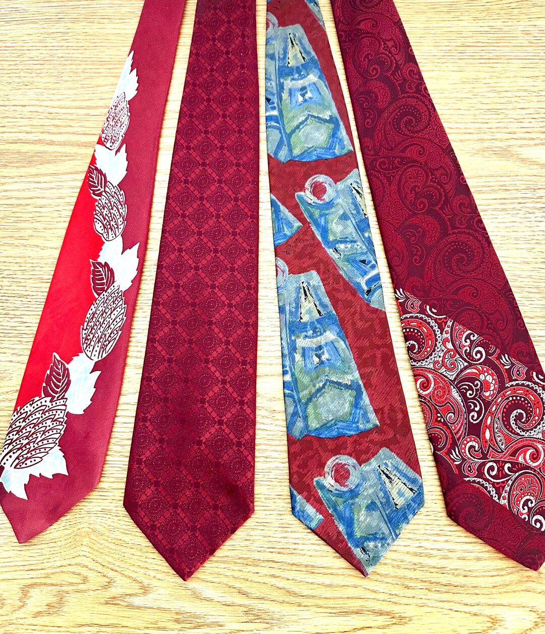 Vintage Red Neckties With Gift Box, Choice of Four - Etsy