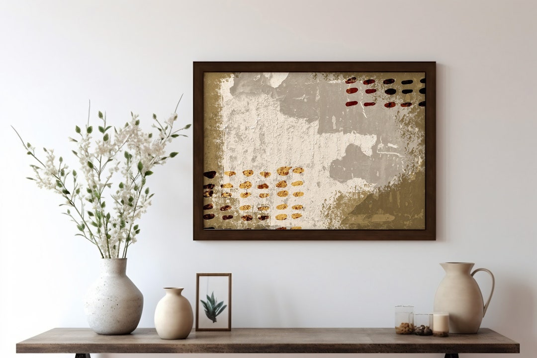 Abstract Rustic Wall Art, Modern Textured Art Print, Earthy Tones Wall ...