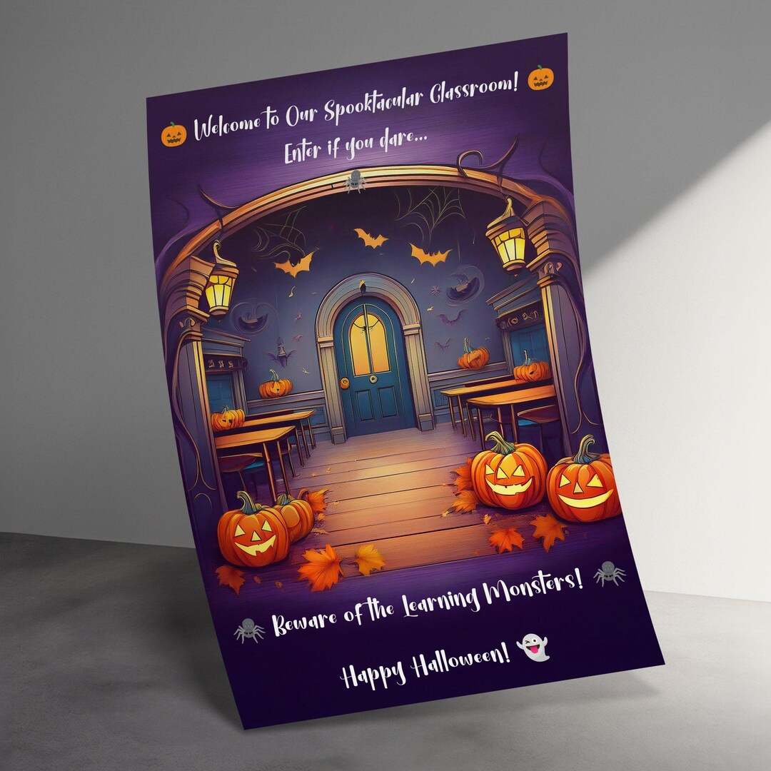 Spooky Classroom Door Sign Digital Download Halloween Wall Art ...