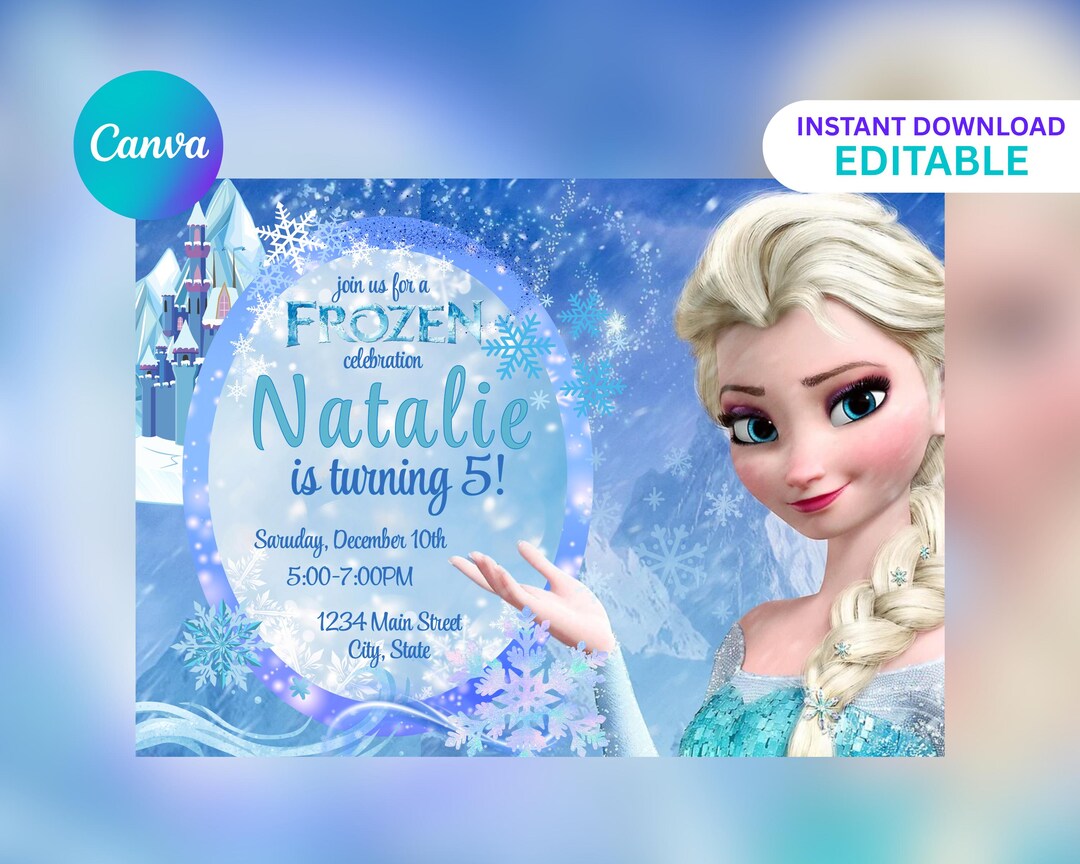 Disney Frozen Digital Invitation | Editable Birthday Party Invite | Ice ...