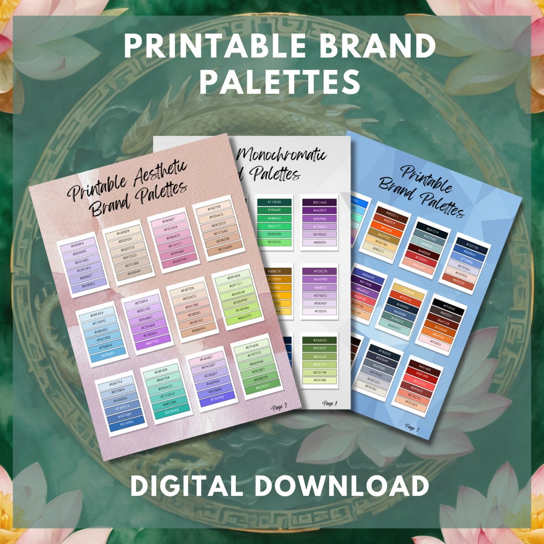Printable Color Palette for Branding brand Palettes - Etsy