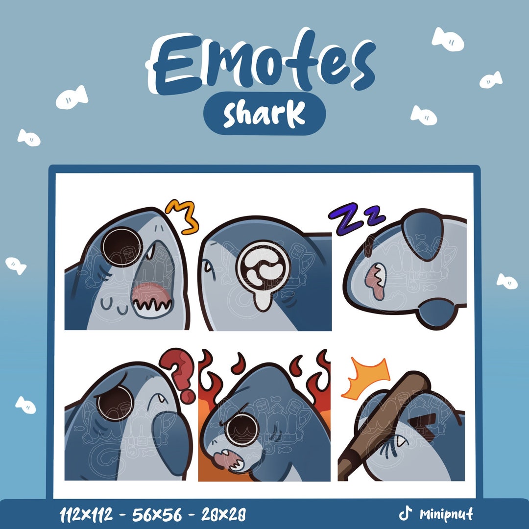 Shark | Emote Bundle for Twitch, Discord and Youtube | Stream Assets ...
