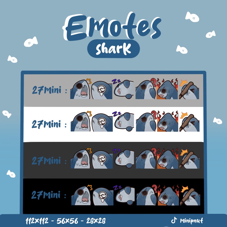 Shark | Emote Bundle for Twitch, Discord and Youtube | Stream Assets ...