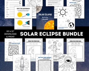 Solar Eclipse 2024 Activity Bundle, Solar Eclipse Coloring Pages, Solar ...