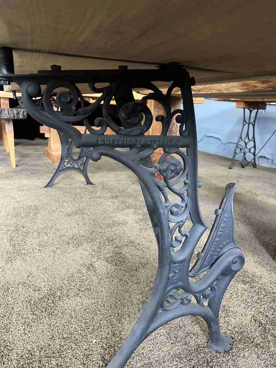 Black Walnut Table With Sewing Machine Legs - Etsy