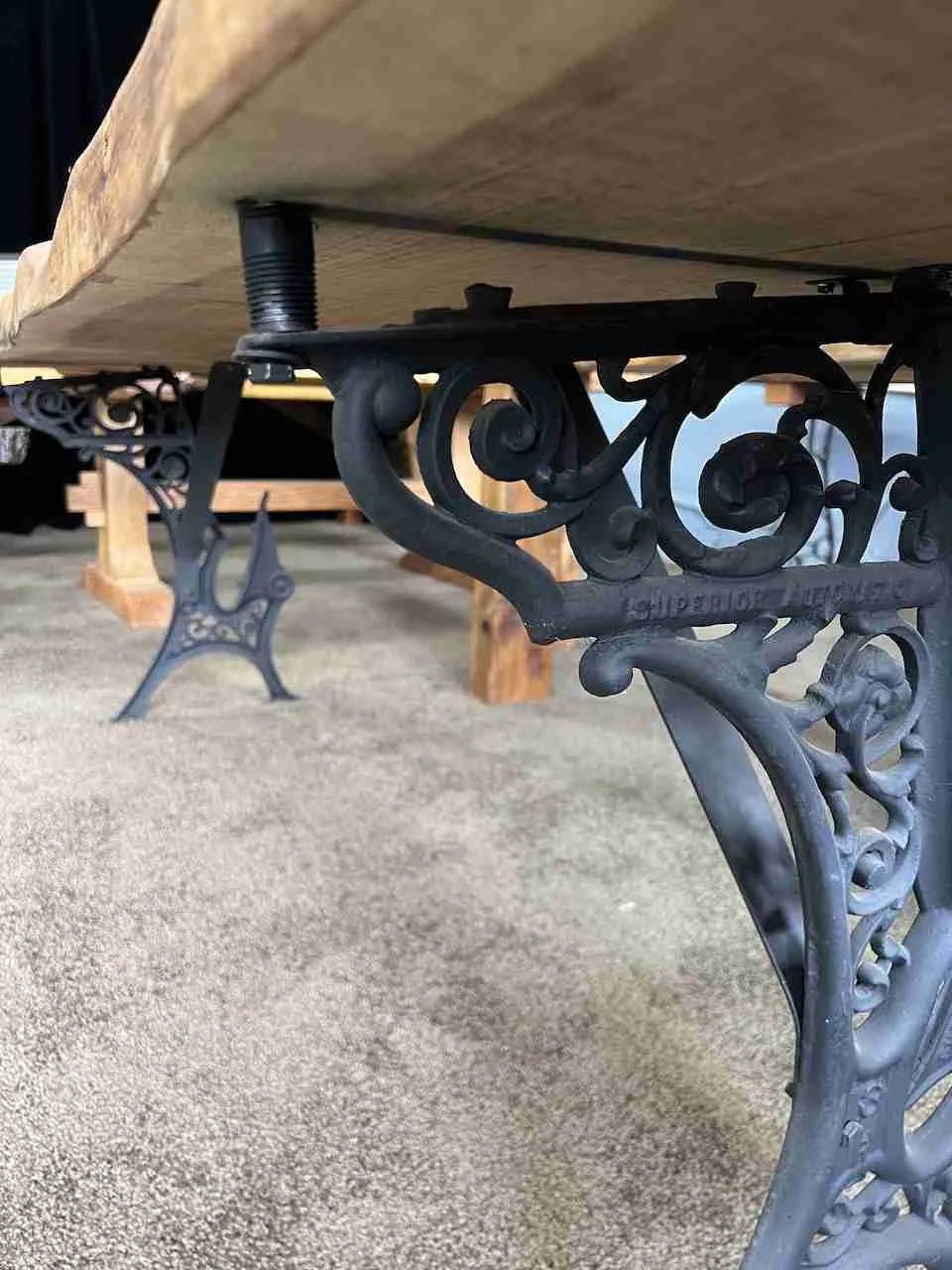 Black Walnut Table With Sewing Machine Legs - Etsy