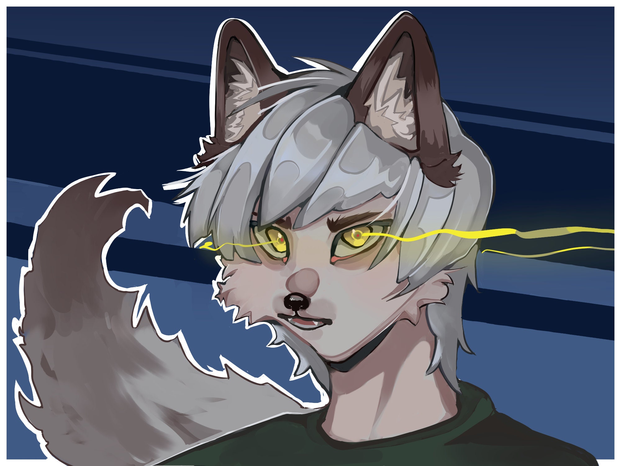 Grey Anthro Cat Boy