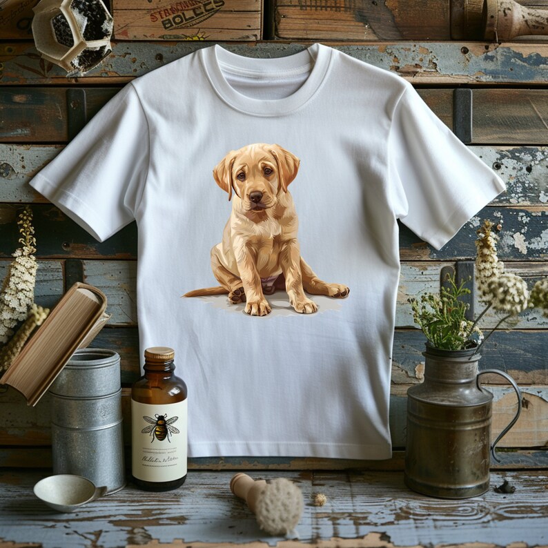 Labrador Retriever Graphic T-shirt - Cute Lab Dog Print Tee for Dog ...