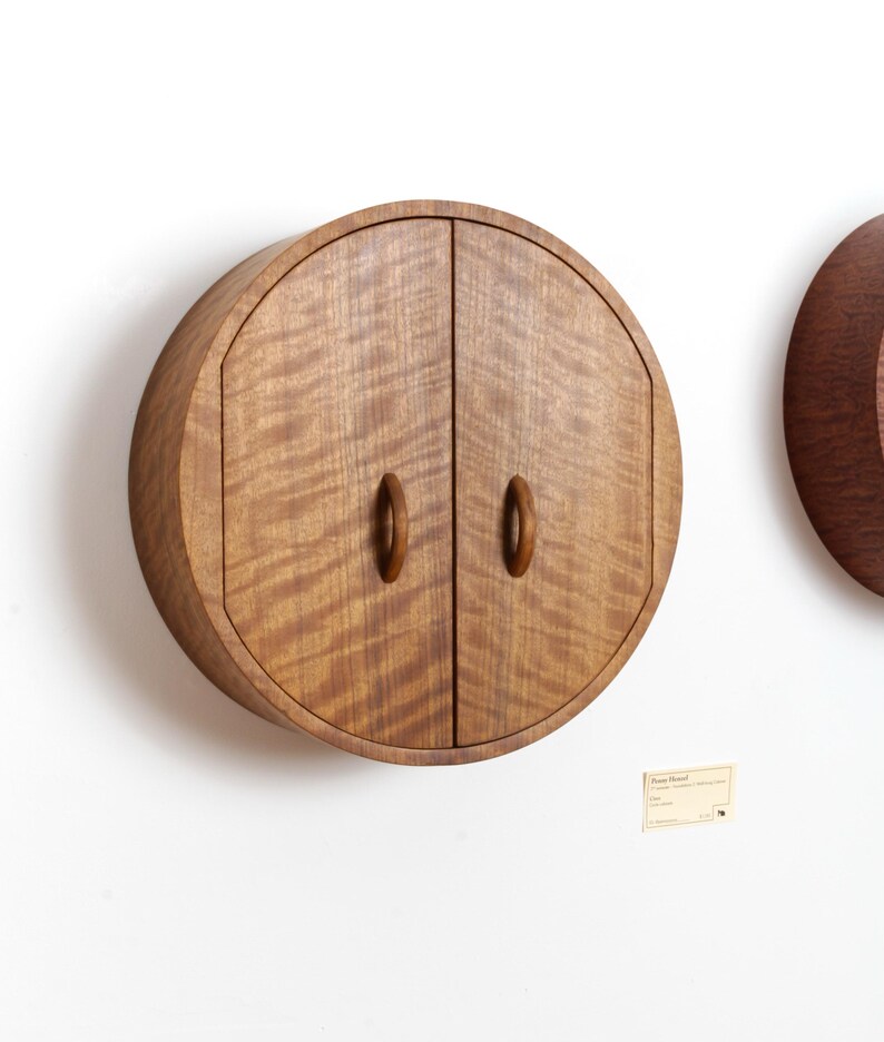 Custom Handcrafted Circle Wooden Cabinet | Circular Wall Hanging ...