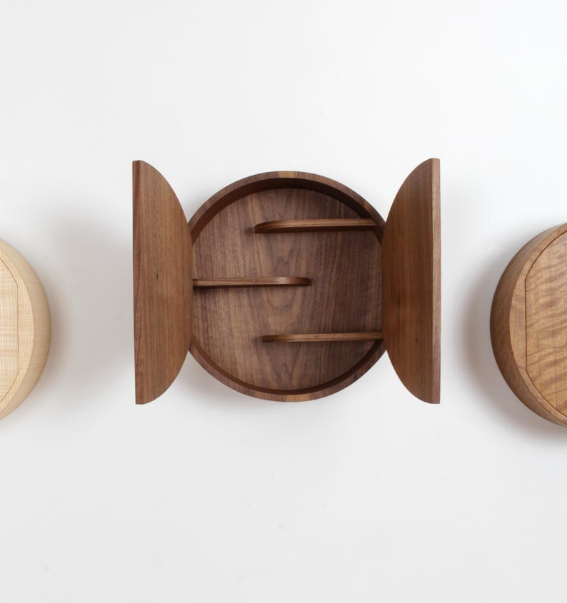 Custom Handcrafted Circle Wooden Cabinet | Circular Wall Hanging ...