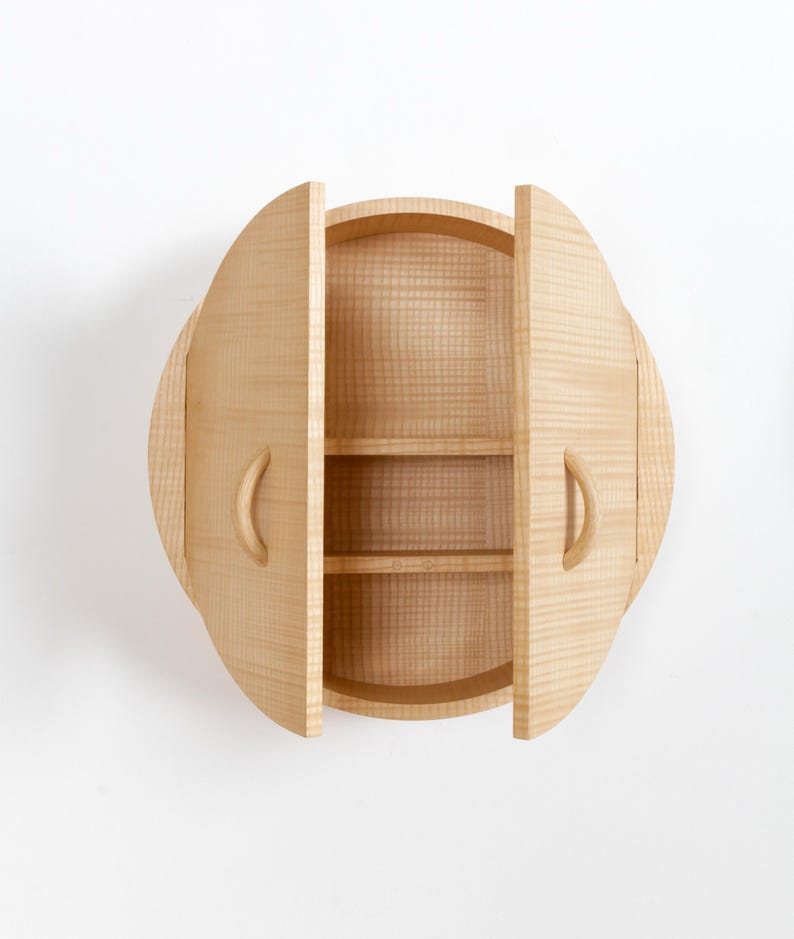 Custom Handcrafted Circle Wooden Cabinet | Circular Wall Hanging ...