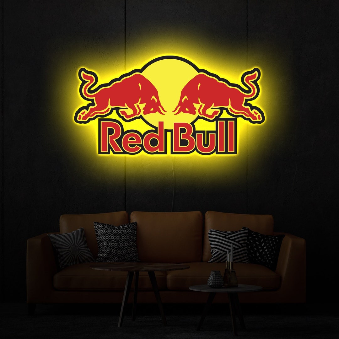Red Bull Led Sign Red Bull Neon Sign Red Bull Logo Sign Red - Etsy