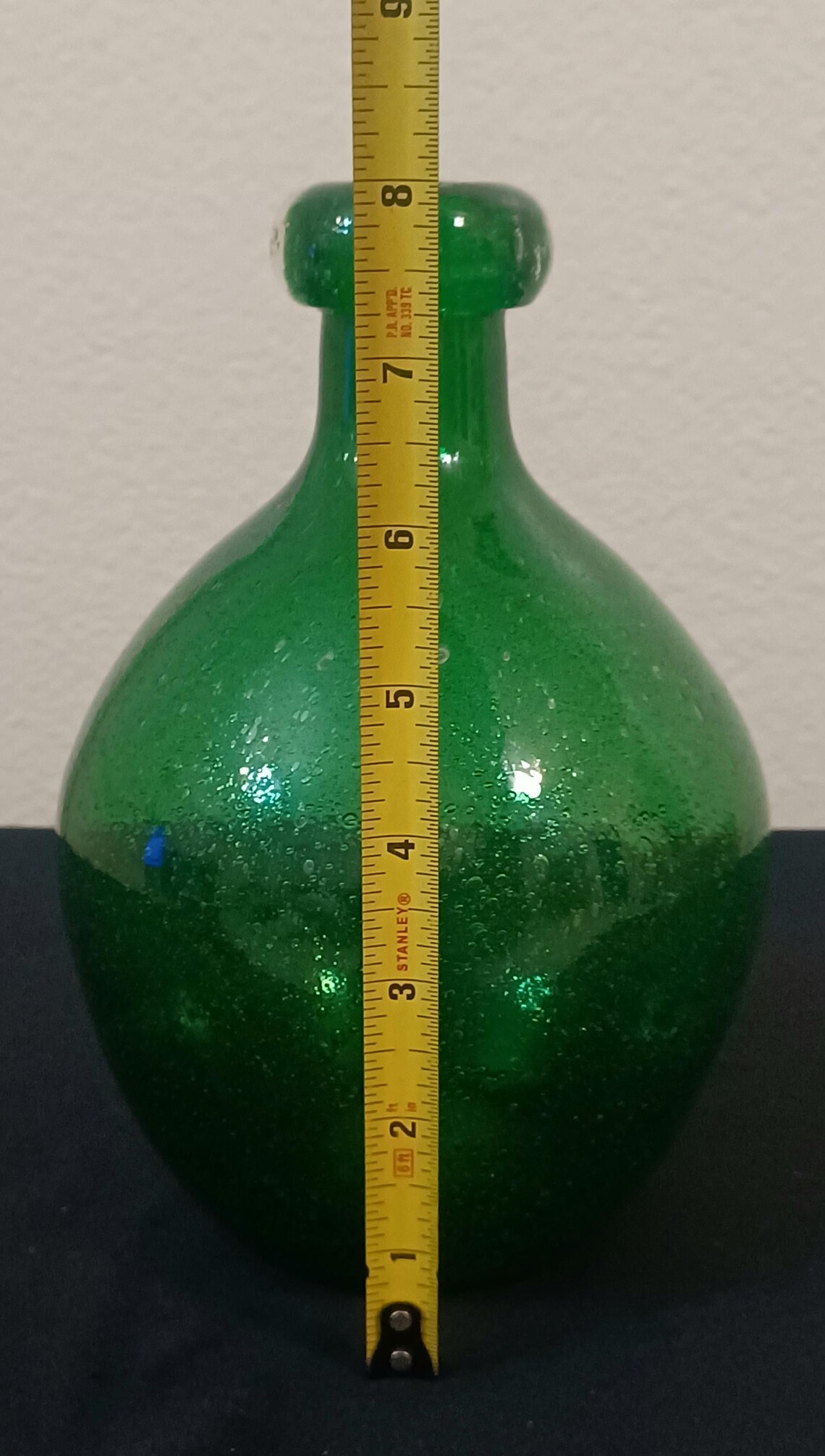 Rare Simon Pearce Green Glass Bottle Vase Air Bubbles Maker's Pontil ...