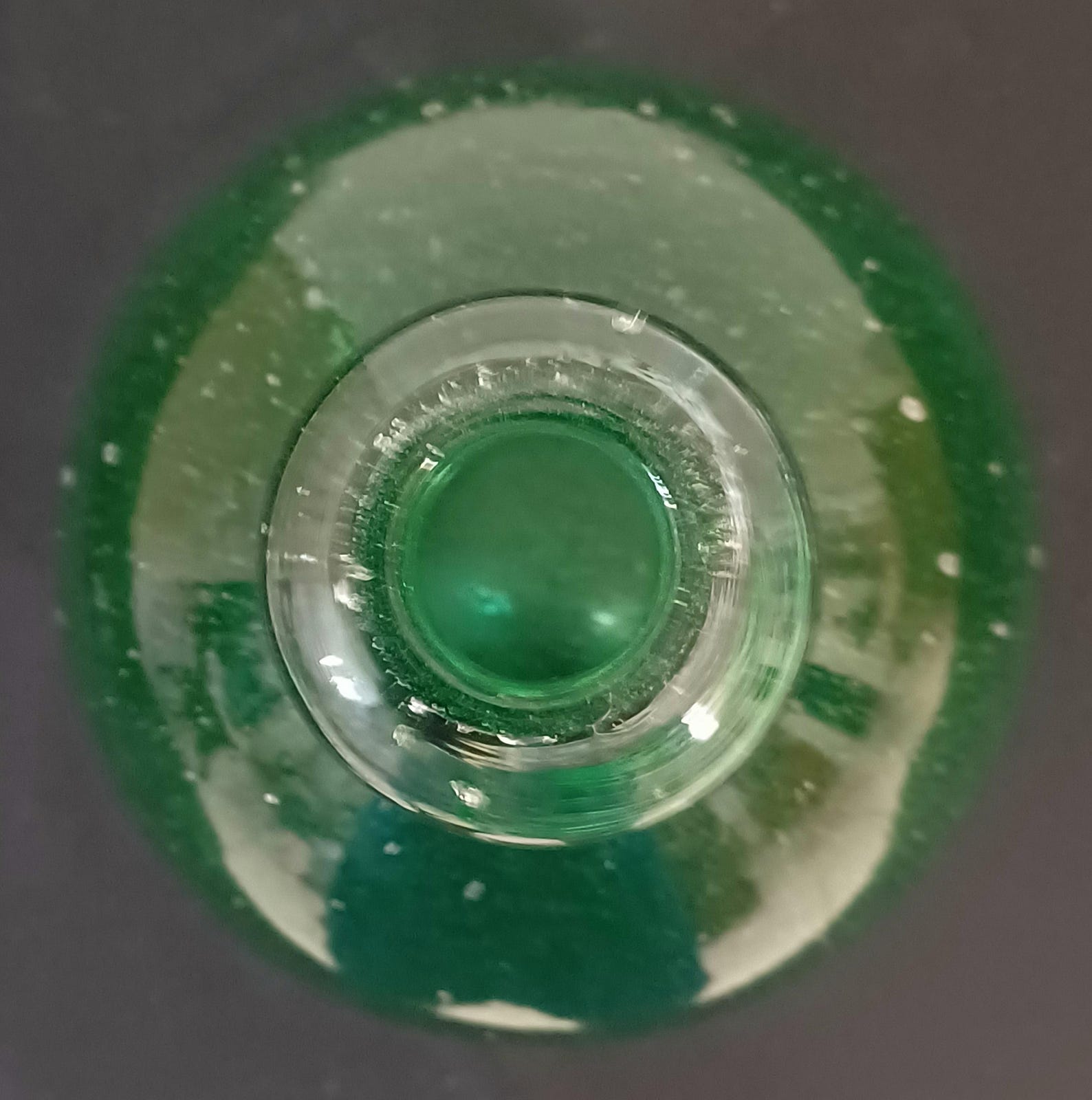 Rare Simon Pearce Green Glass Bottle Vase Air Bubbles Maker's Pontil ...