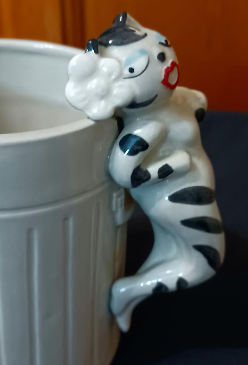 1970s Takahashi San Francisco Tom Cat Boy and Girl Trash Can Mugs ...