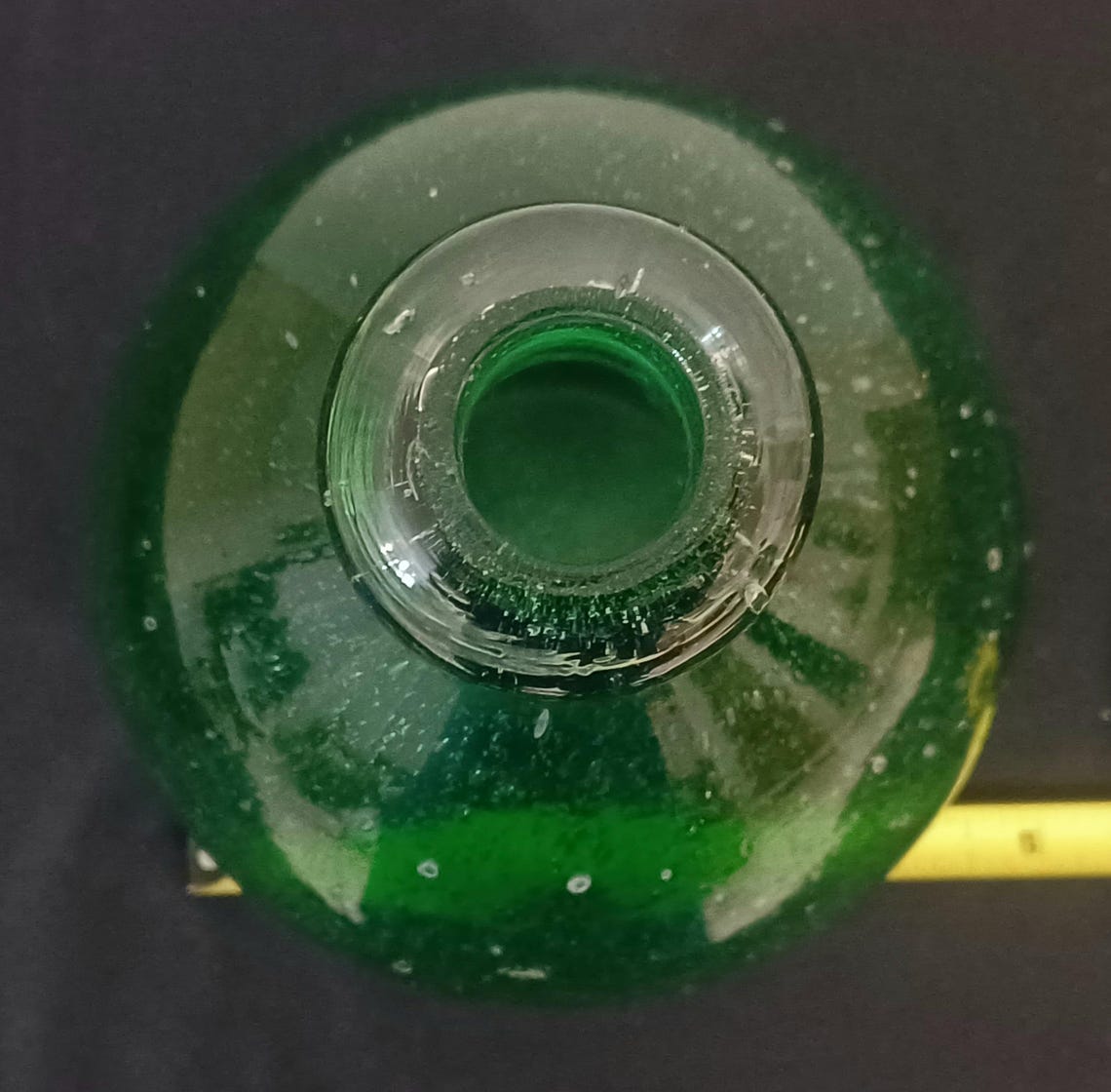 Rare Simon Pearce Green Glass Bottle Vase Air Bubbles Maker's Pontil ...