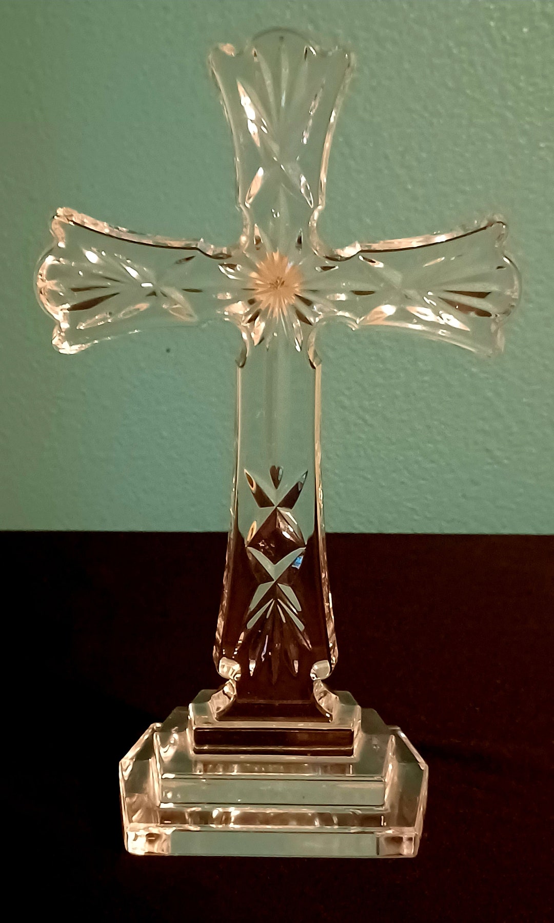 Waterford Crystal Spirituality Standing Cross 8 Diamond Cut Glass - Etsy