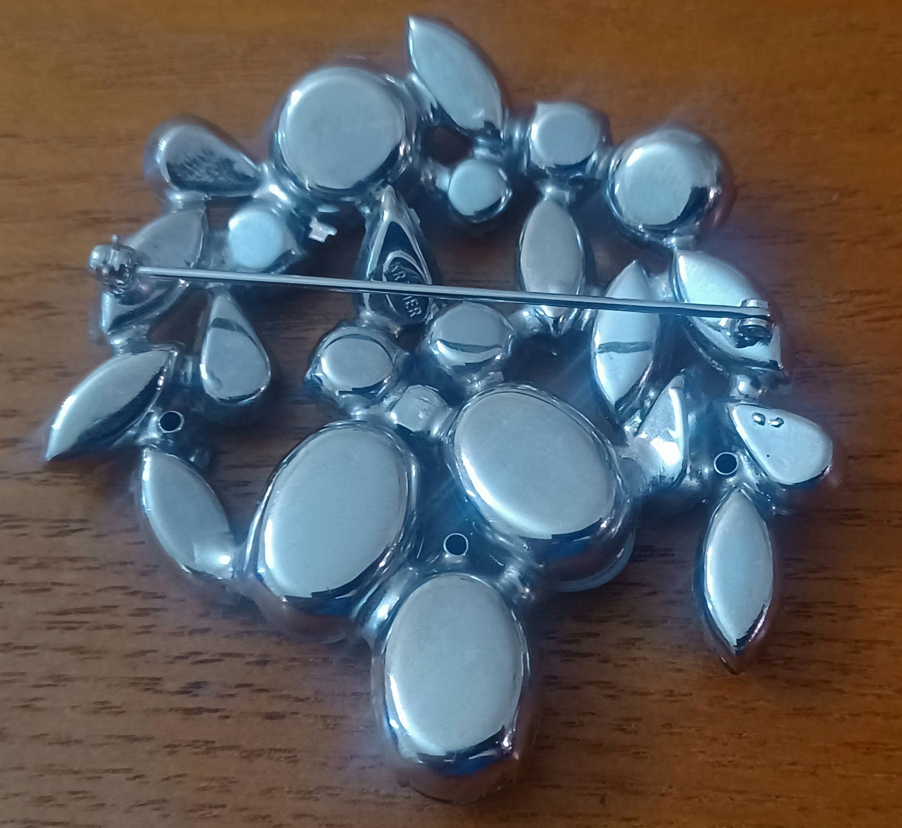 Stunning Vintage Large Kramer of New York Brooch Blue Green Iridescent ...