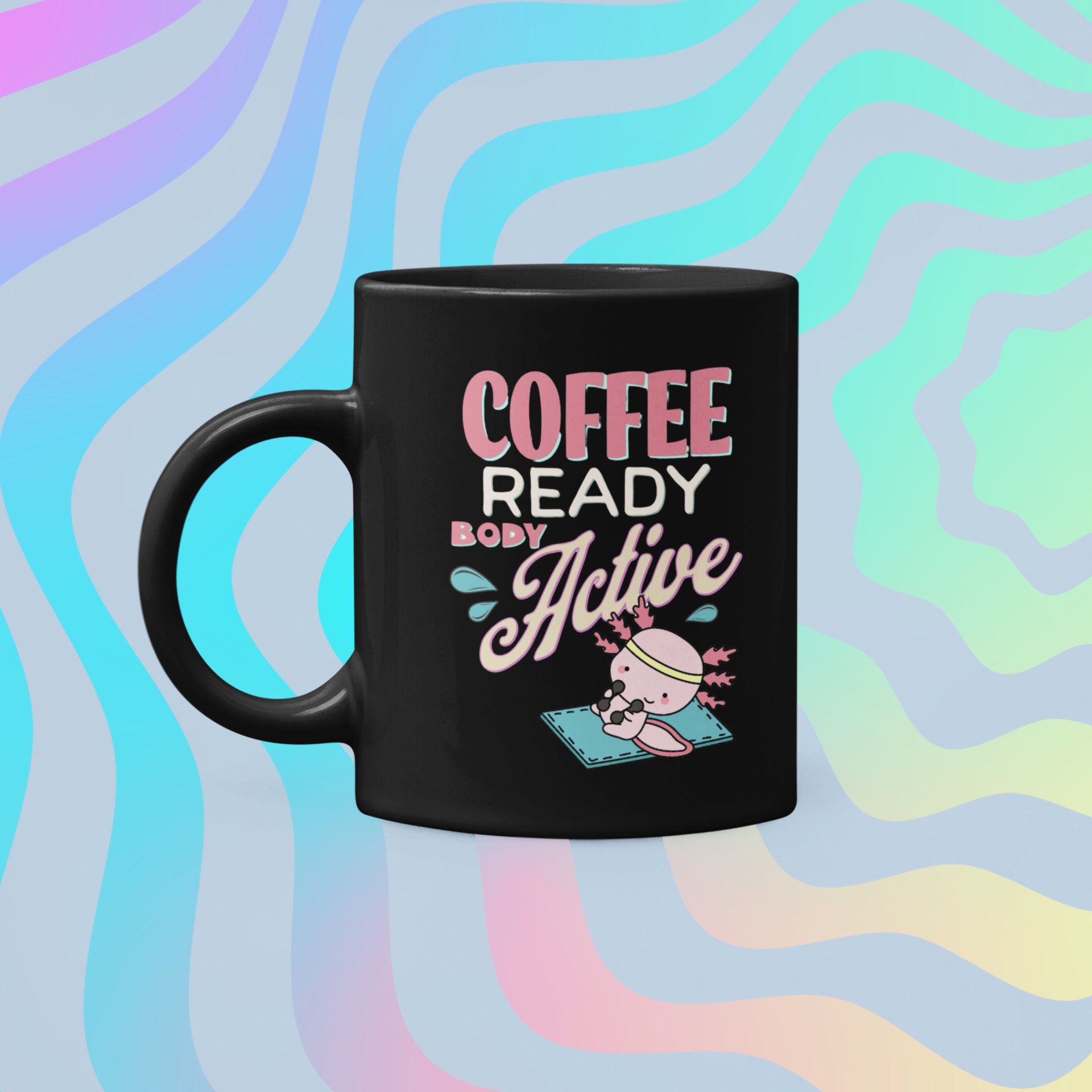 Trendy Axolotl Gym, Coffee Mug, Mug, Gym Lover Gift, Workout Gift ...