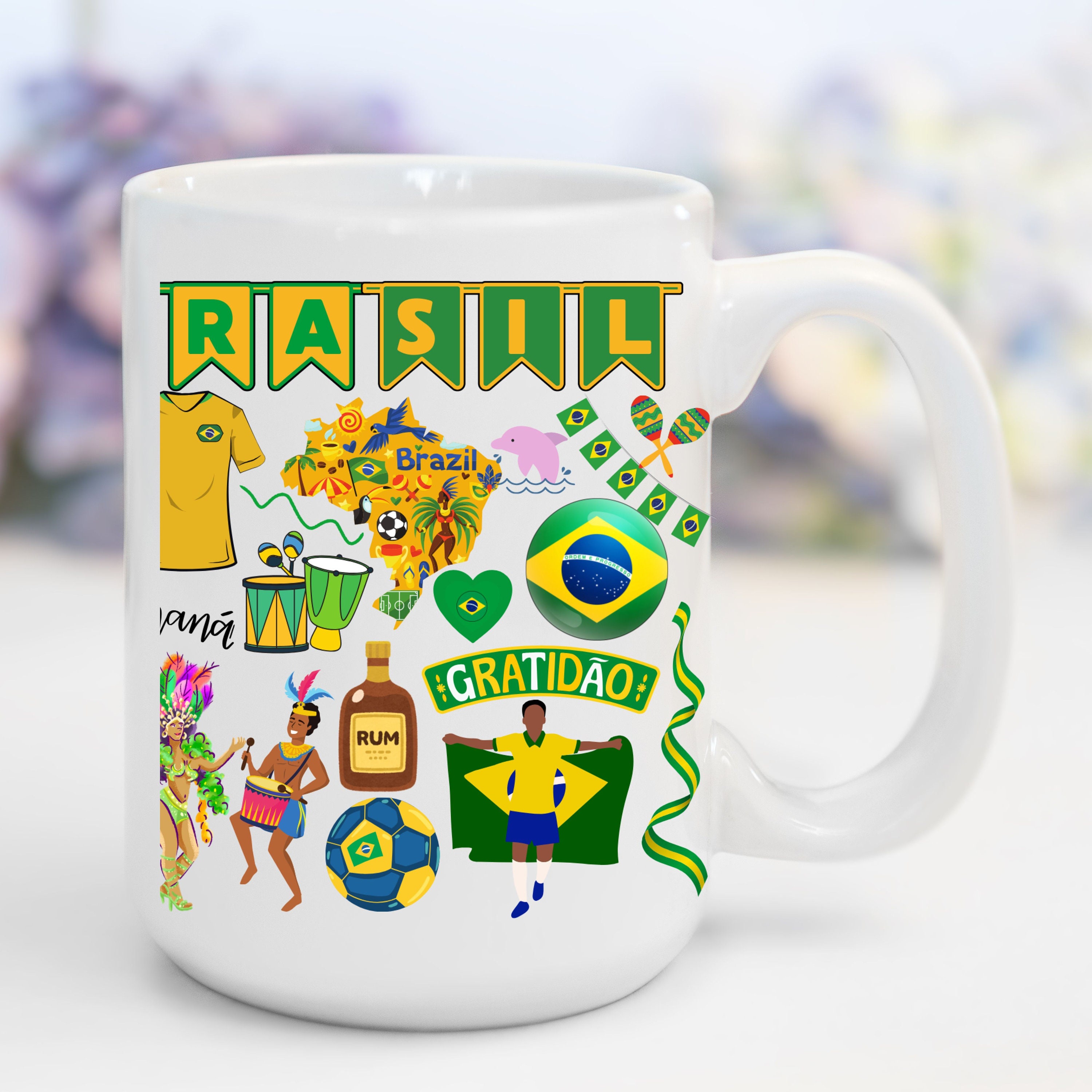 Brazil Souvenir Coffee Mug: Brazilian Pride Gift, 15 Oz - Etsy