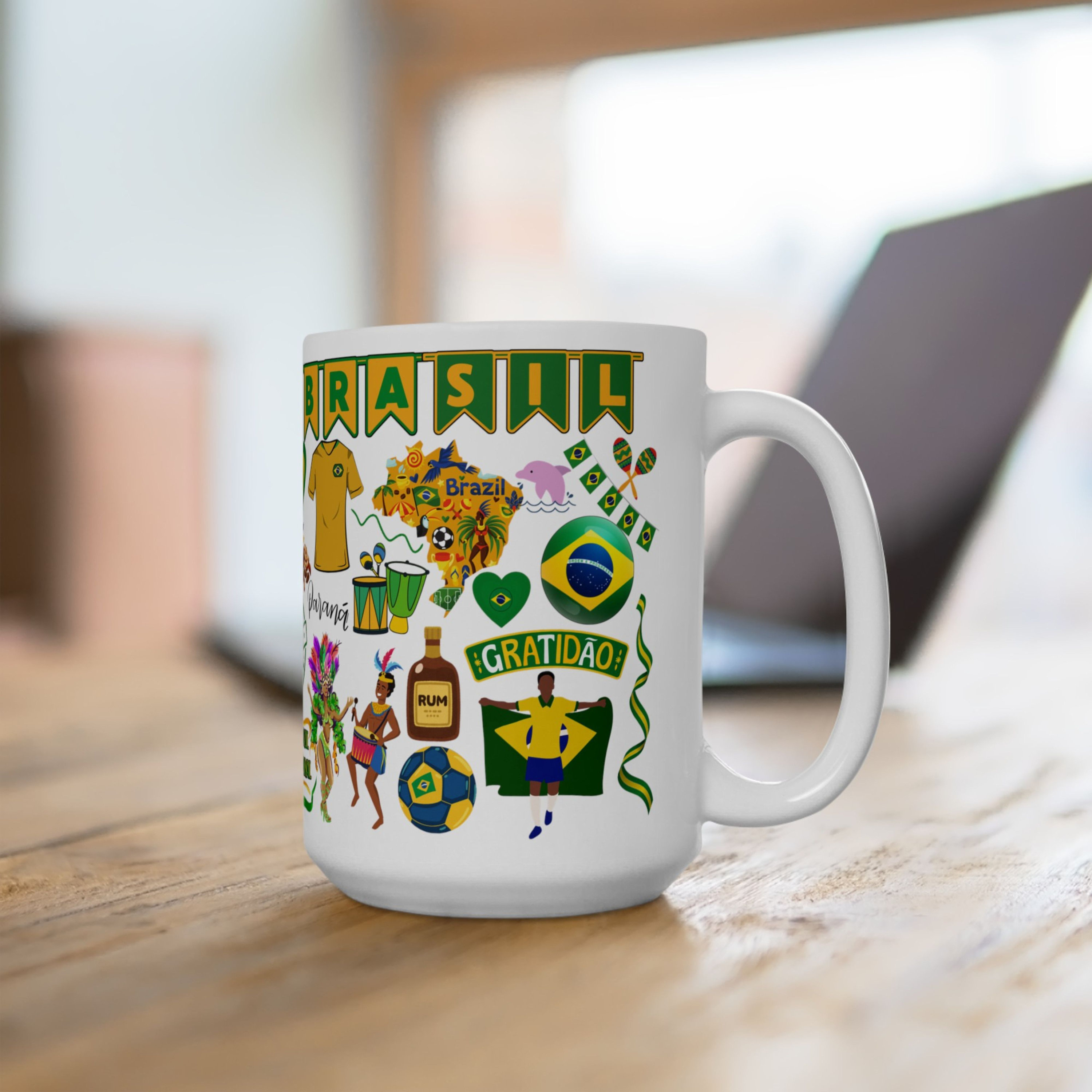 Brazil Souvenir Coffee Mug: Brazilian Pride Gift, 15 Oz - Etsy
