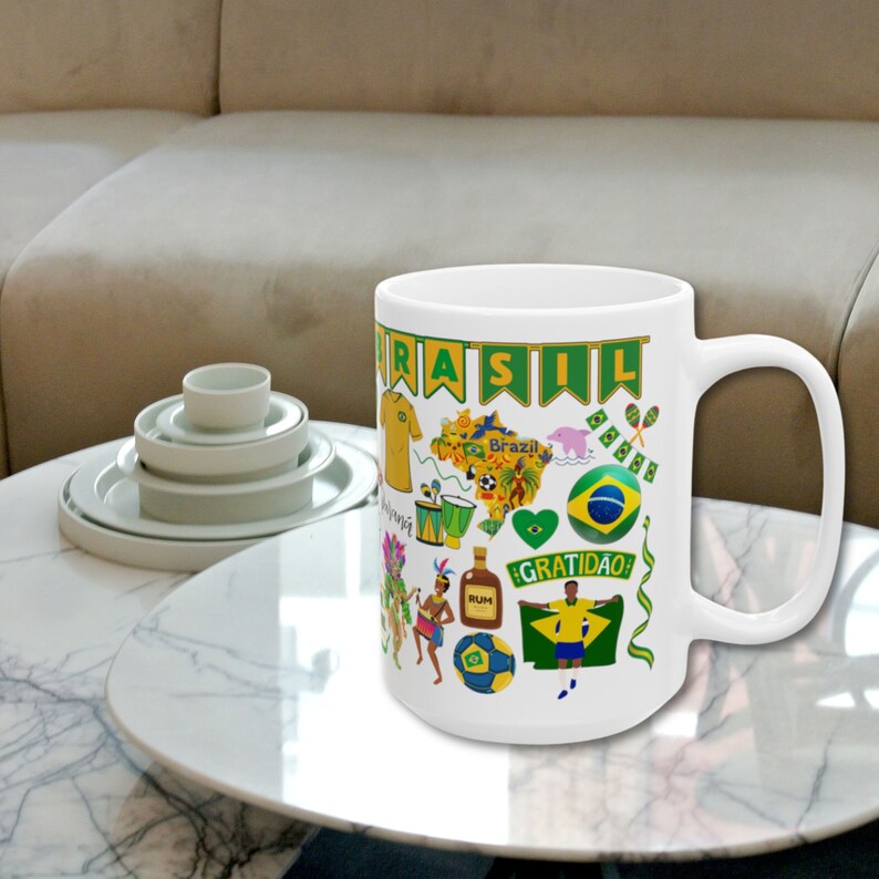 Brazil Souvenir Coffee Mug: Brazilian Pride Gift, 15 Oz - Etsy