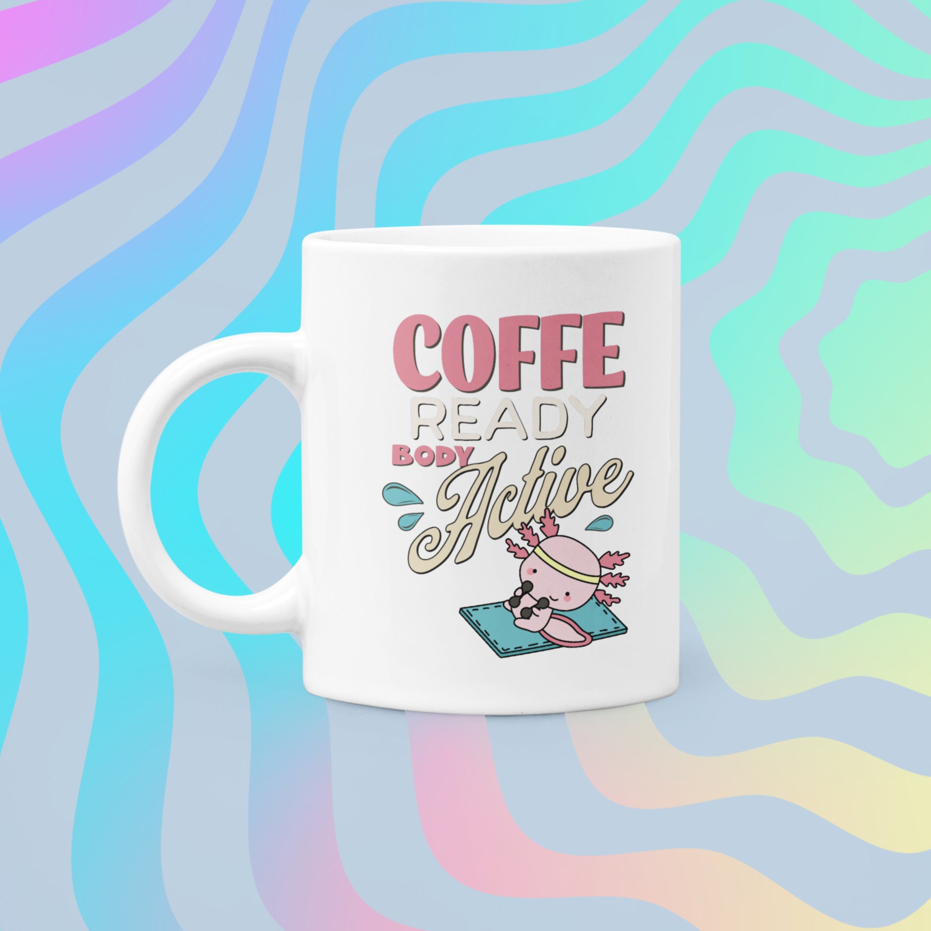Trendy Axolotl Gym, Coffee Mug, Mug, Gym Lover Gift, Workout Gift ...
