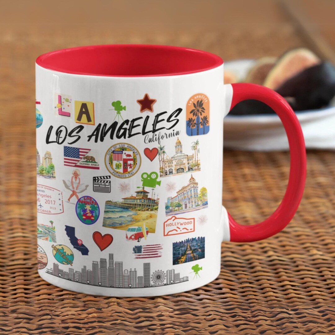 Los Angeles Coffee Mug California Souvenir Cup Birthday Gift Suitable ...