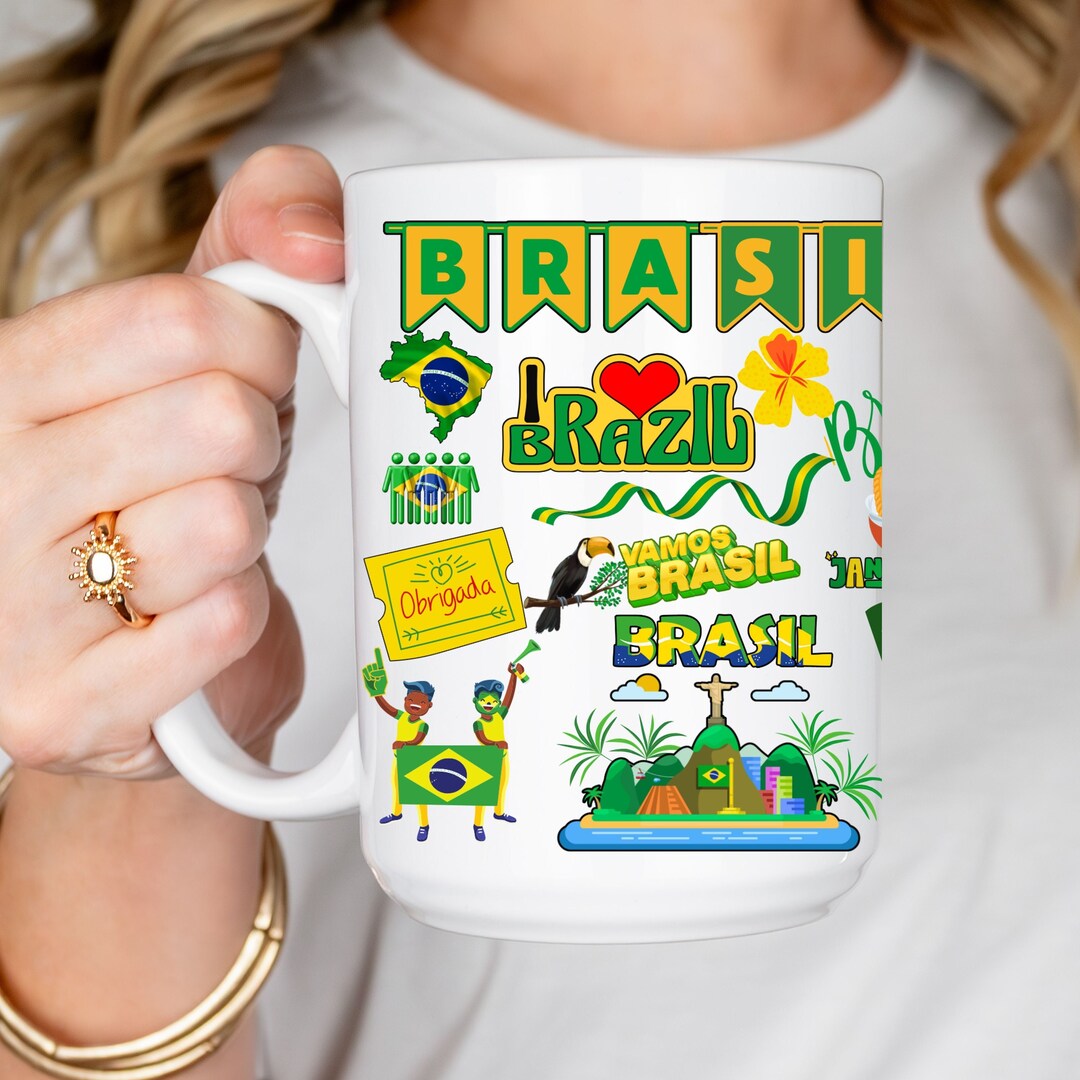Brazil Souvenir Coffee Mug: Brazilian Pride Gift, 15 Oz - Etsy