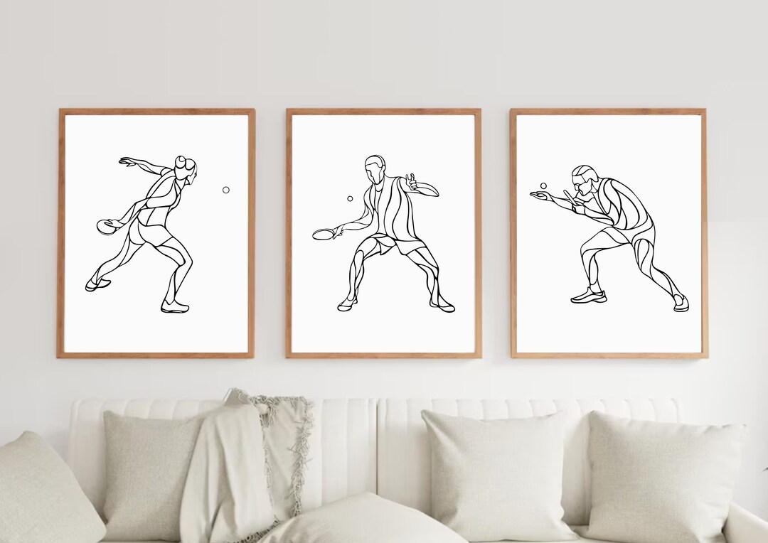 Pin-pong Line Art Pin Pong Wall Art Sport Minimalist - Etsy