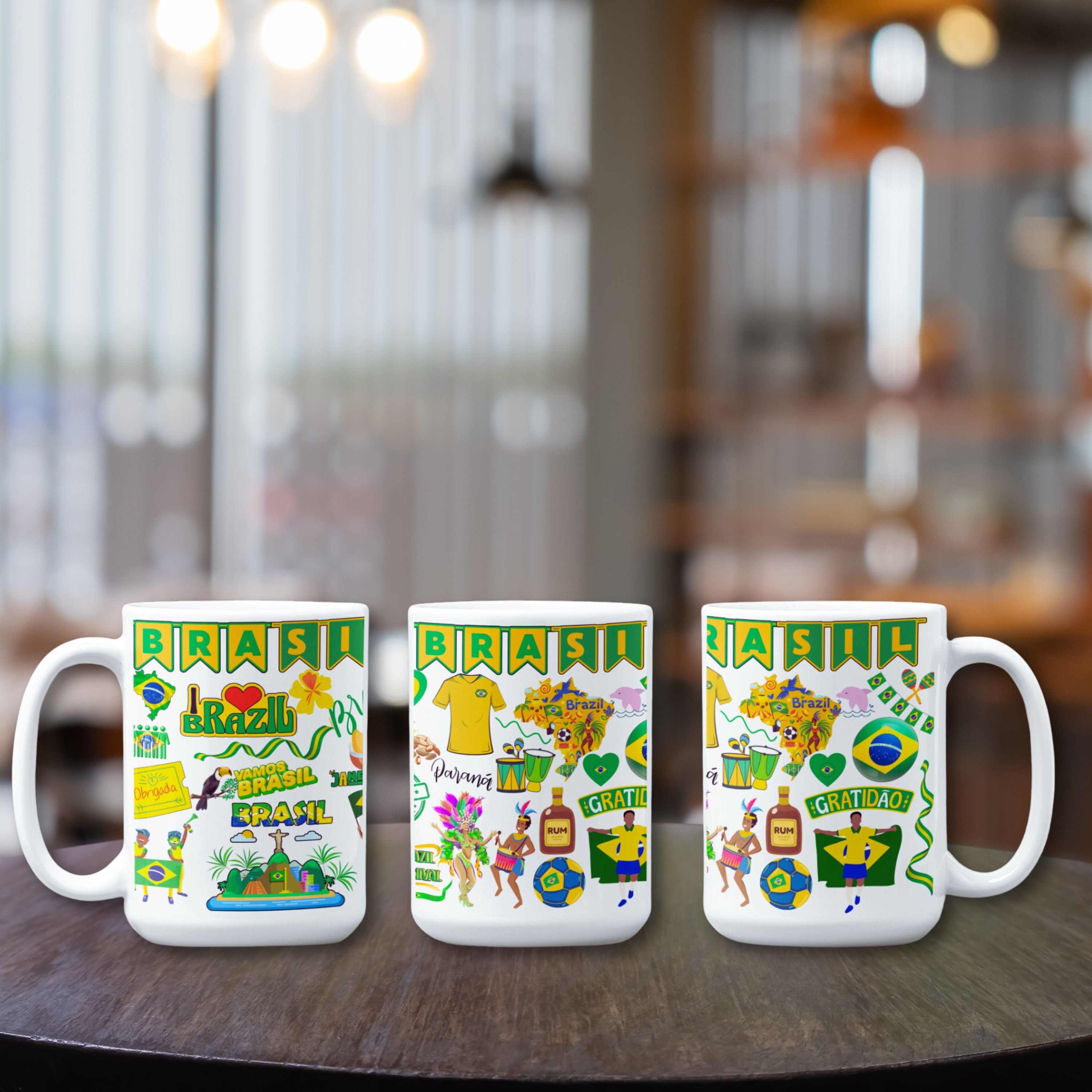 Brazil Souvenir Coffee Mug: Brazilian Pride Gift, 15 Oz - Etsy