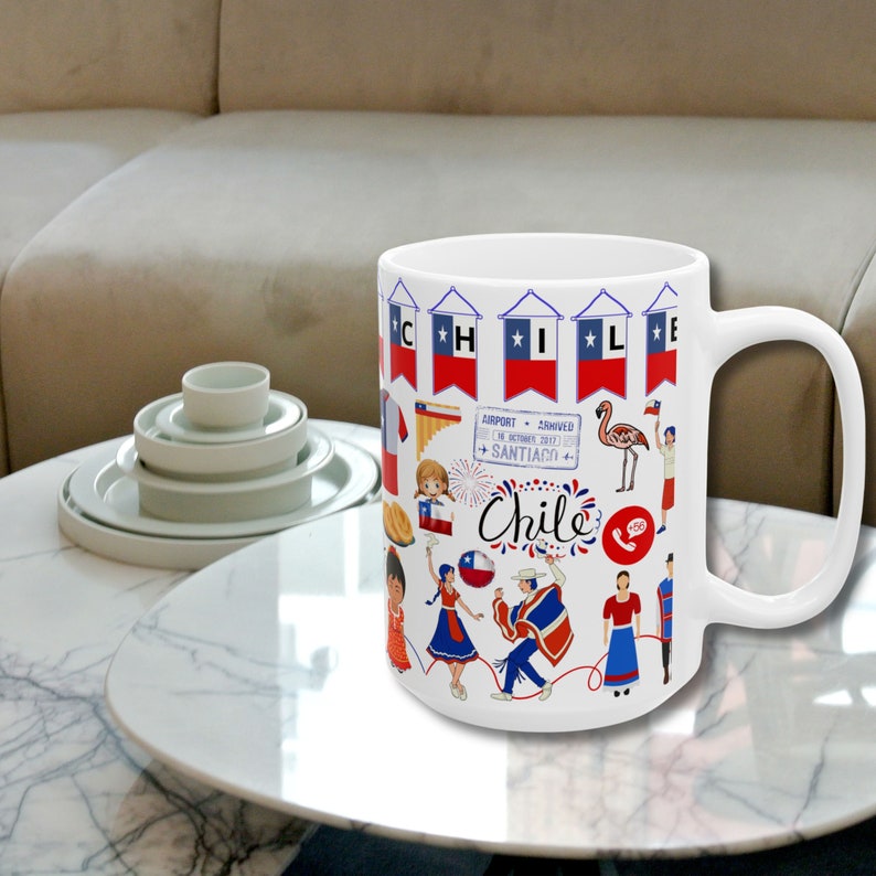 Taza de recuerdo de Chile: Taza de recuerdo del orgullo chileno (15 oz ...