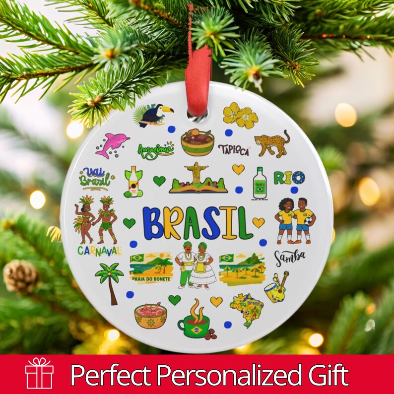 Brazilian Themed Acrylic Ornament, Holiday Decor, Engagement Gift ...