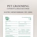 Pet Grooming Consent and Release Form • Editable Client and Pet Intake ...